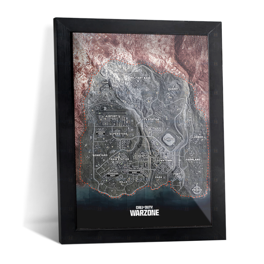 Quadro Mapa Verdansk Call Of Duty Warzone Moldura com Vidro | Shopee Brasil