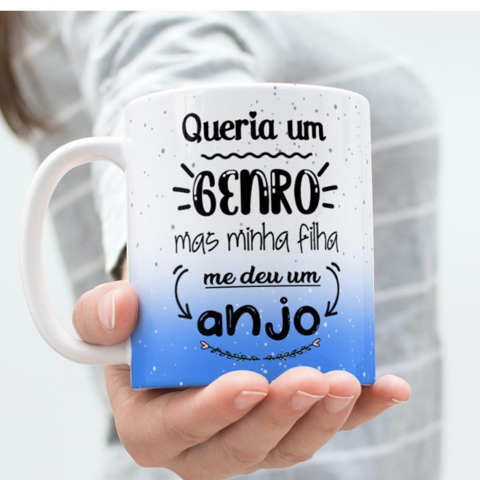 Caneca Porcelana para GENRO - est.12 - Queria um genro, mas minha filha ...