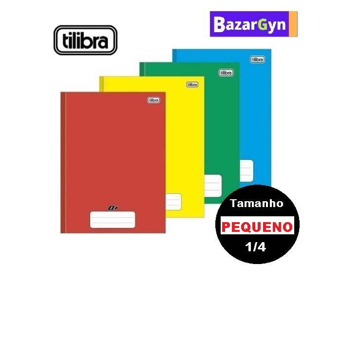 Kit 5 Caderno Tilibra PEQUENO capa dura 96 folhas 14x20cm 1/4 brochura ...