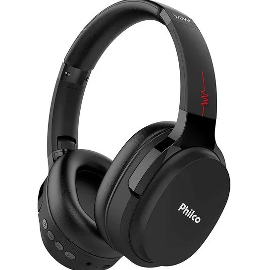 Fone Headset Bluetooth Philco Wave PFO01BTP original wireless Preto sem ...