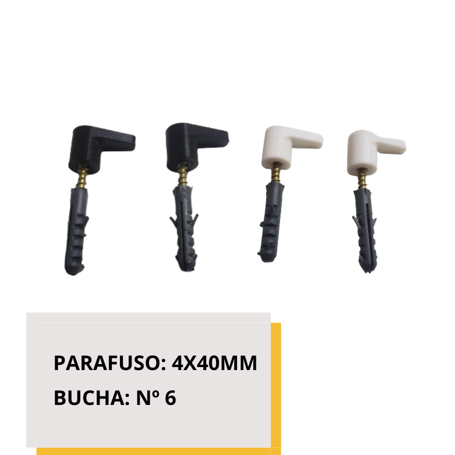 04 Tramela trava Para Tela Mosquiteiro Em nylon + Parafuso e Bucha - 1 ...