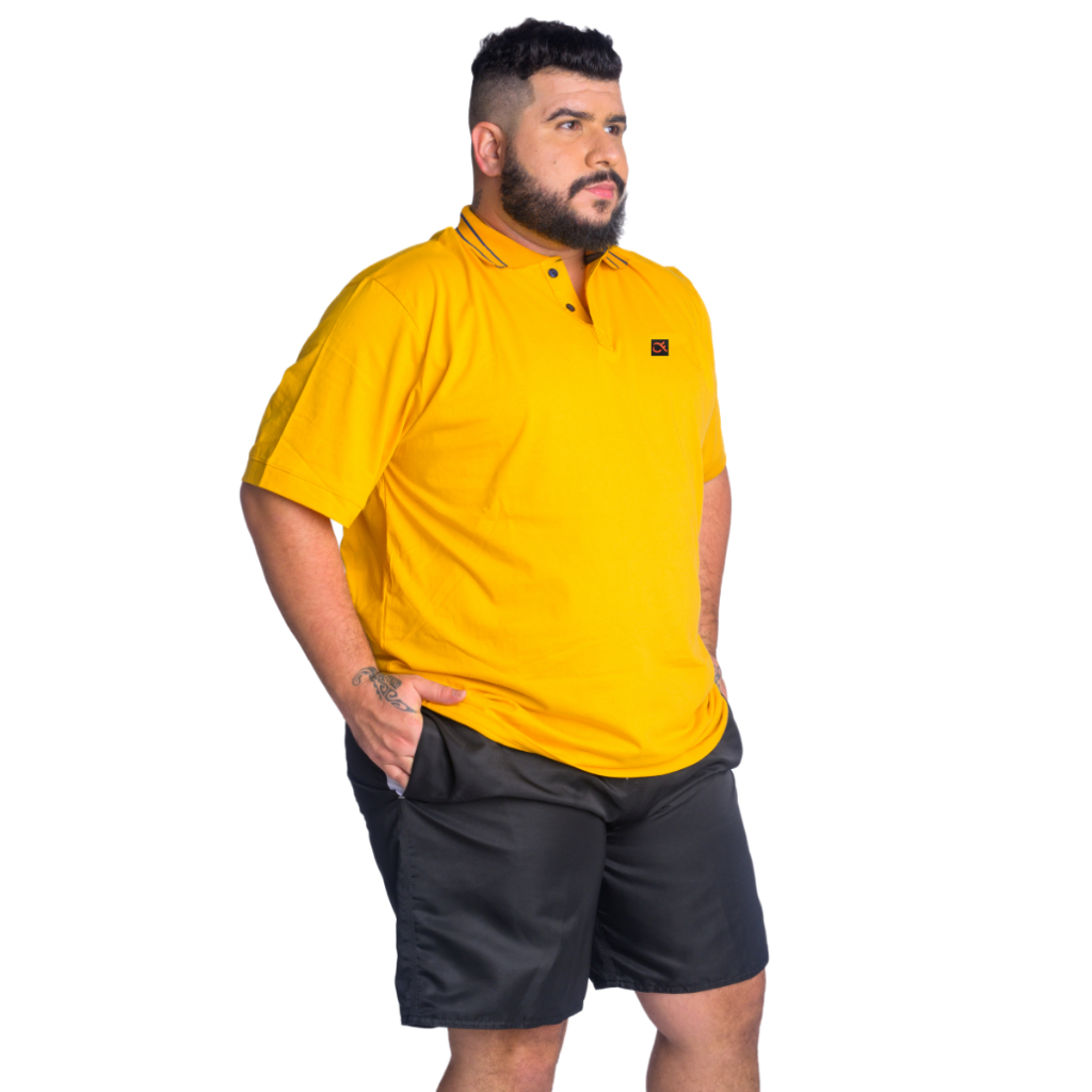 Camisa Gola Polo masculino plus size G1 G2 G3 Extra Grande Fio 30.1 - Faz a Boa!