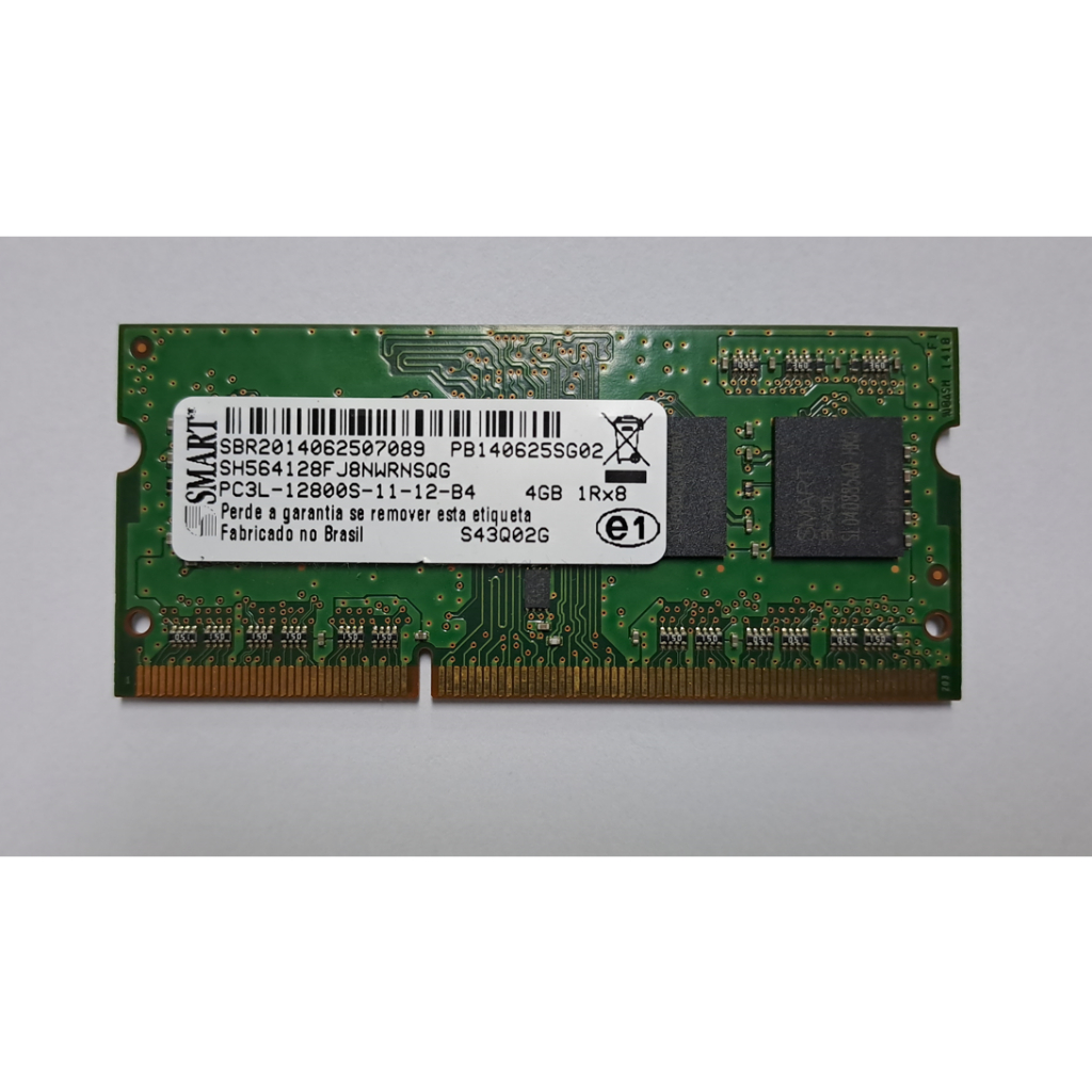 Memória RAM Notebook 4GB SMART PC3L 12800 DDR3 Pronta Entrega 1Rx8 ...