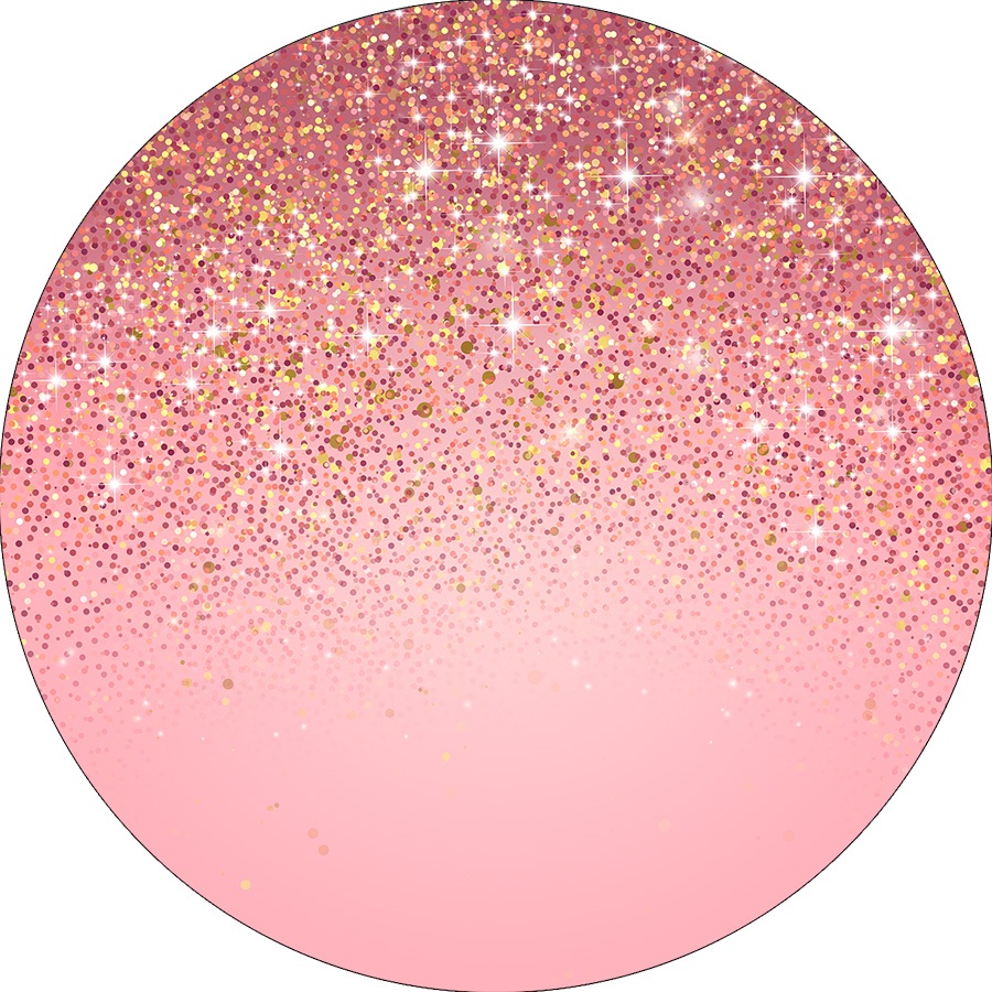 Painel De Festa Redondo Em Tecido - Rose Efeito Glitter 014 | Shopee Brasil