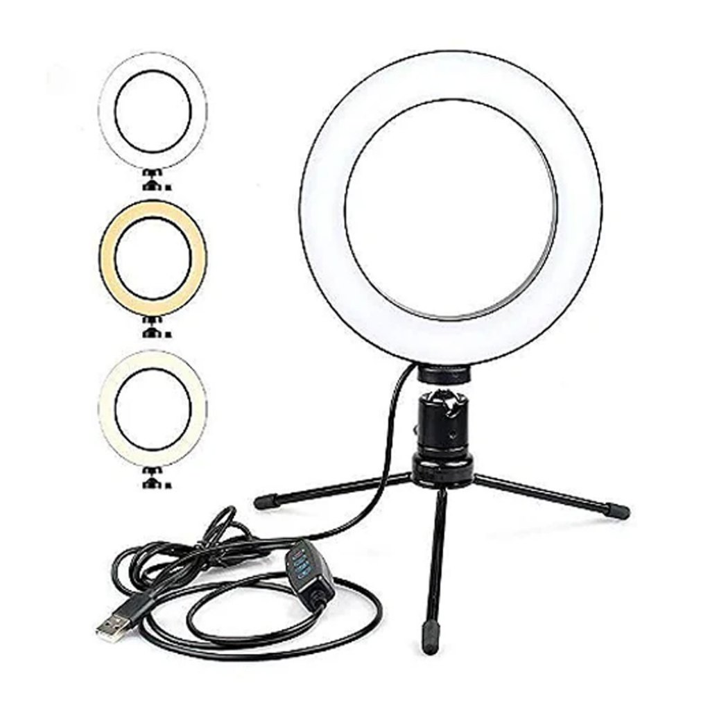Ring Light 8 Polegadas Iluminador Led Tripé Suporte Celular | Shopee Brasil