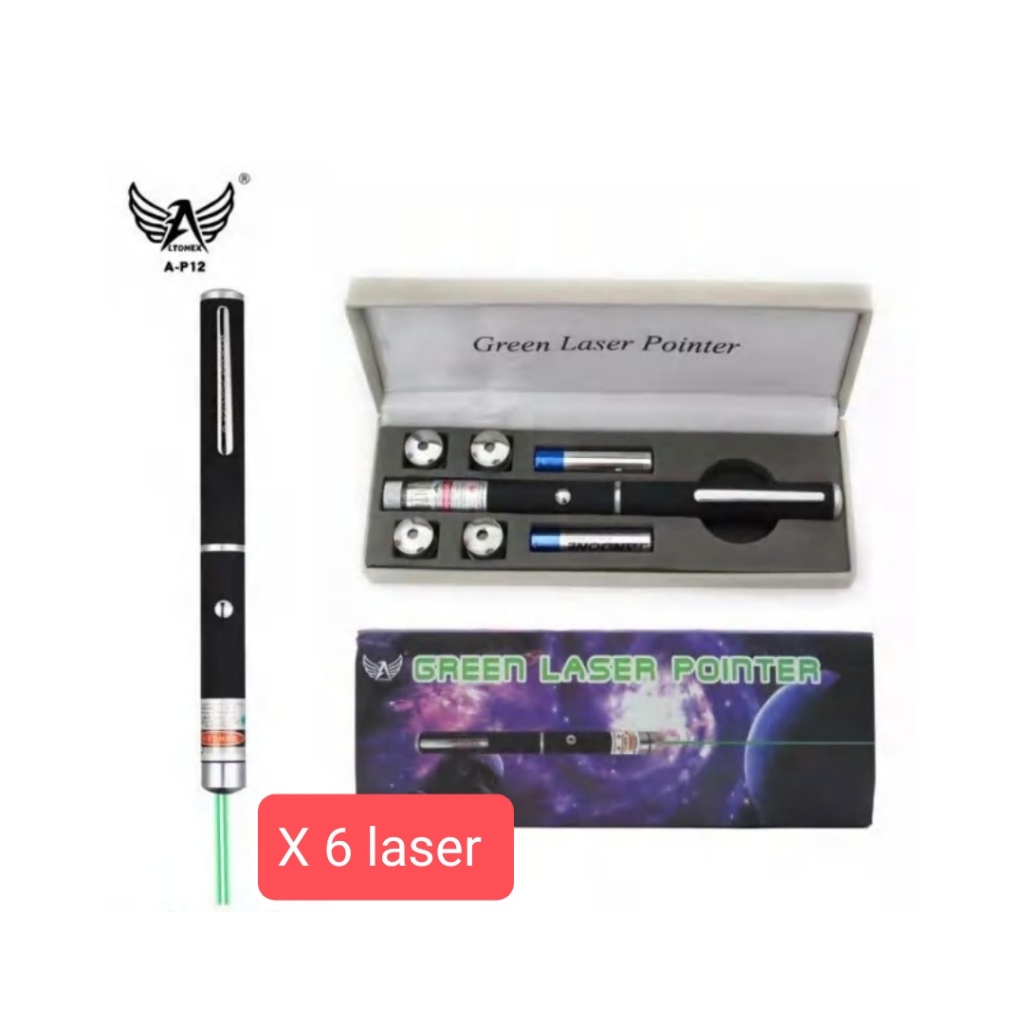 kit 6 Caneta Laser Pointer Verde Ultra Forte Alcance 50km Potente A-P12 ...