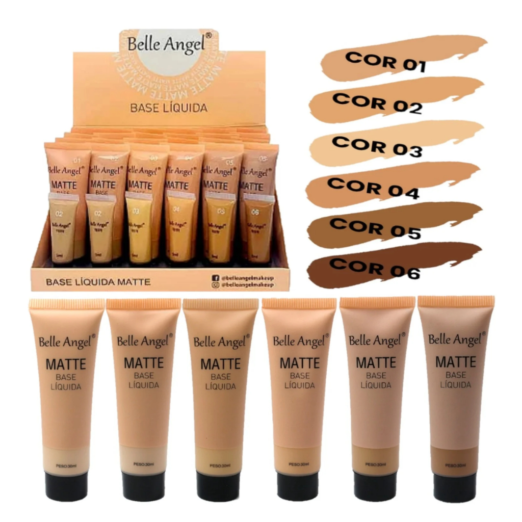 Base Liquida Matte Belle Angel C\24 Unidades | Shopee Brasil