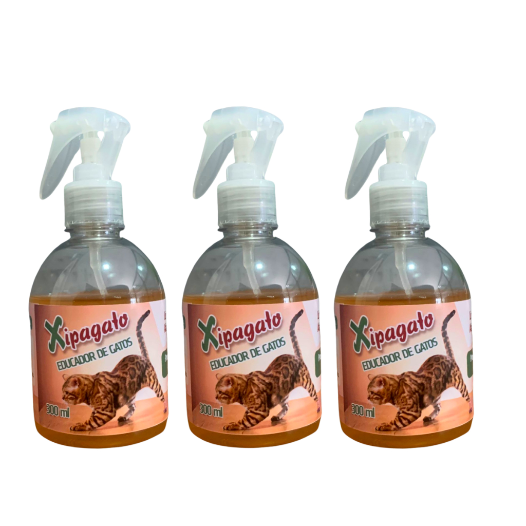 Repelente Xô Gato Educador Gatos Afasta Gato Kit 03 Spray Xipagato 300ml | Shopee Brasil