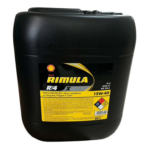 Oleo Shell Rimula RT4 15W40 Ci4 R4 Extra Diesel Mineral 20l | Shopee Brasil