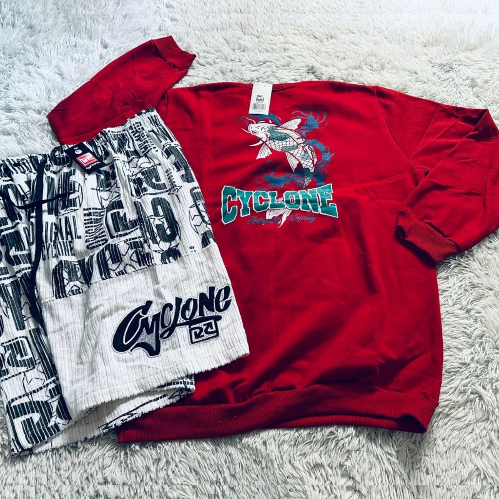 Kit Cyclone Bermuda em Veludo e Moleton Carpa Chave | Shopee Brasil