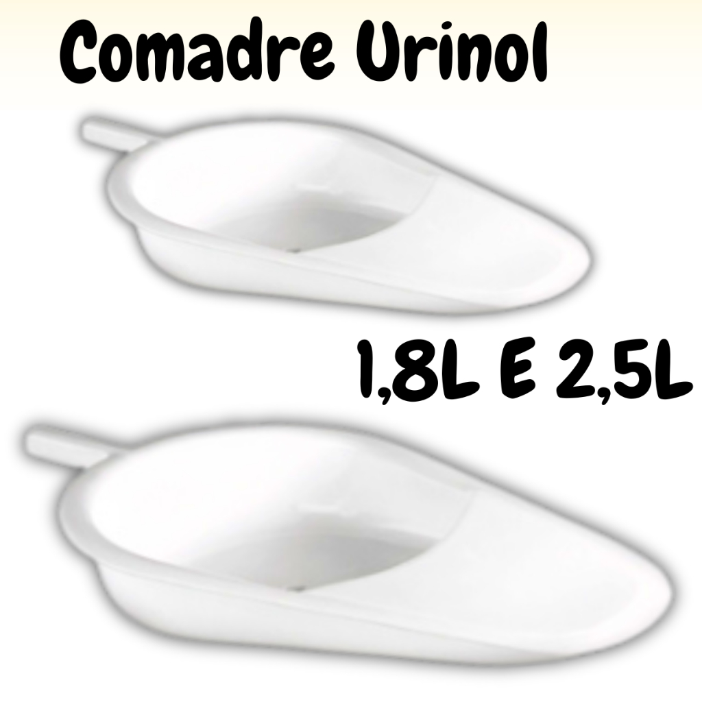 Comadre Plástica Grande Estilo Pá 1,8Litros Penico Hospitalar Para ...
