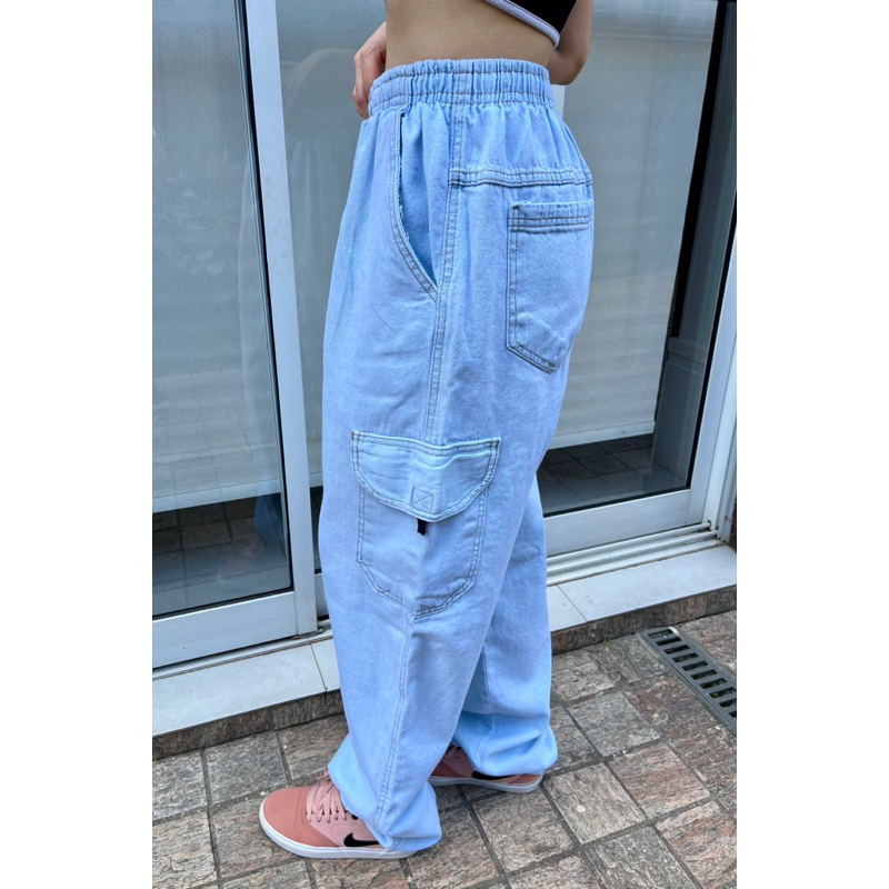 Calça cargo DAZZLING original larga jeans pesado | Shopee Brasil