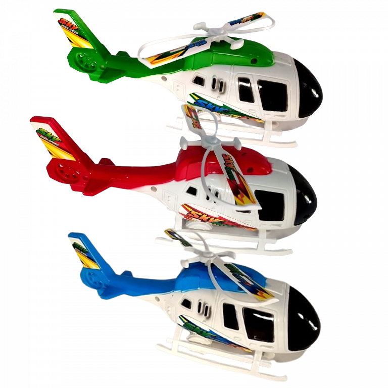 Brinquedo Helicóptero skycopter fricção nas rodas e hélice que roda ...