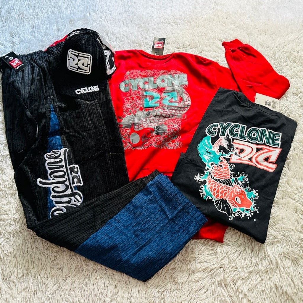 Kit Cyclone Calça de Veludo, Moleton Carpa, Camiseta e Boné Joker ...