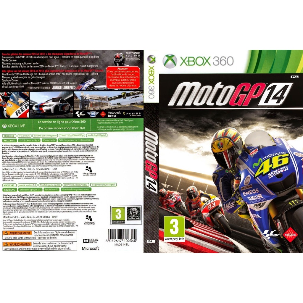 MotoGP 14 para Xbox 360Lt com capa Shopee Brasil