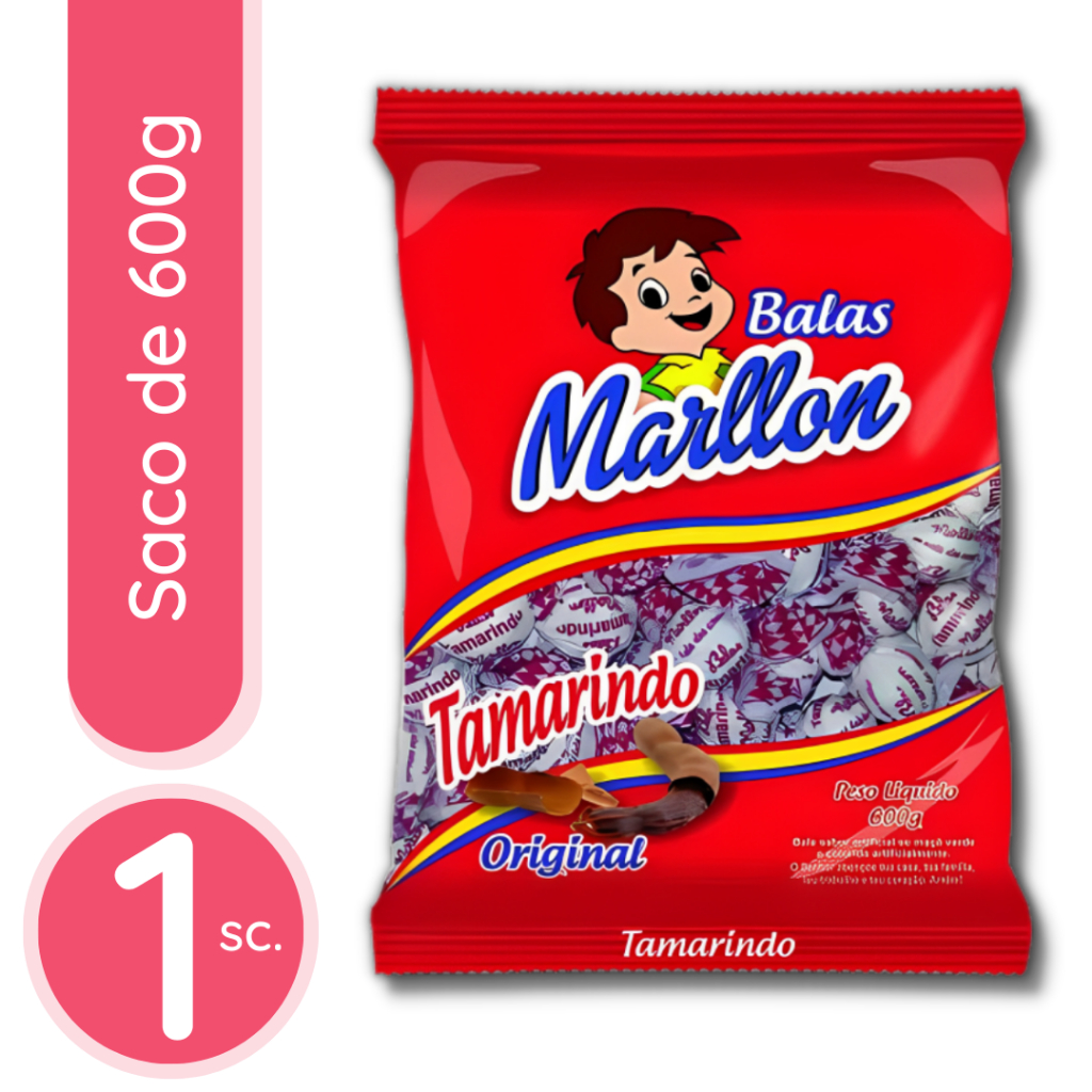 Bala Marllon Tamarindo Dura Original - 1 Saco De 500g | Shopee Brasil