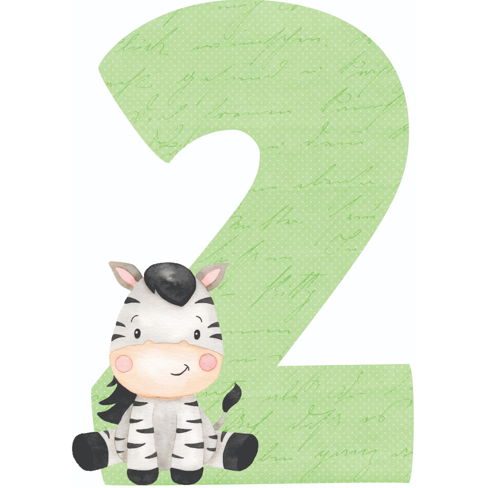 DISPLAY MDF NUMERO 2 VERDE ZEBRA AQUARELA SAFARI | Shopee Brasil