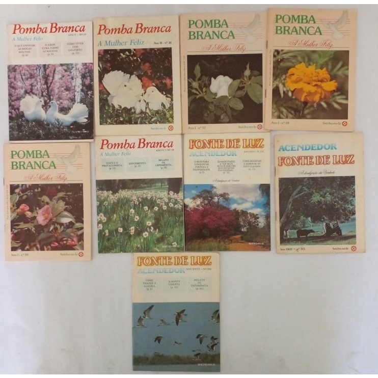 Coleção Revista Pomba Branca + Acendedor Fonte de Luz - 9 Volumes ...
