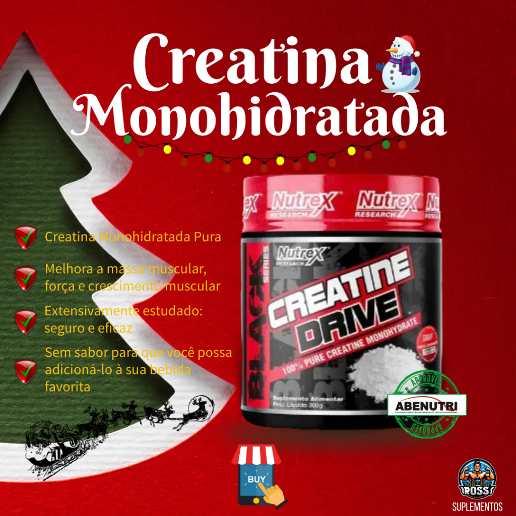 Creatina Monohidratada Drive 100% Pura Original 300g - Nutrex Research ...