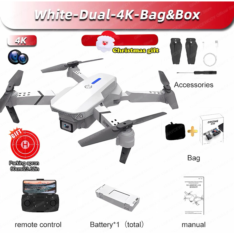 Drone, E88,E88Pro, E99 WiFi FPV Drone, Câmera Grande Angular HD 4K ...