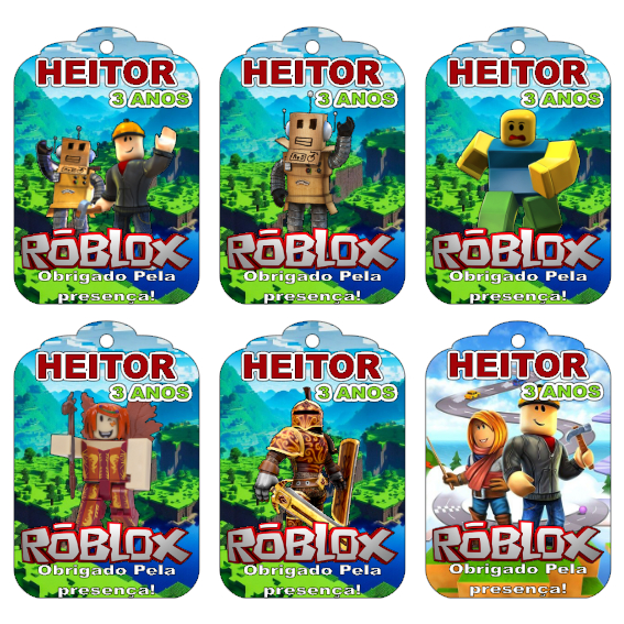 Roblox Tags Etiquetas Para Lembrancinhas Personalizado 30 Unidades ...