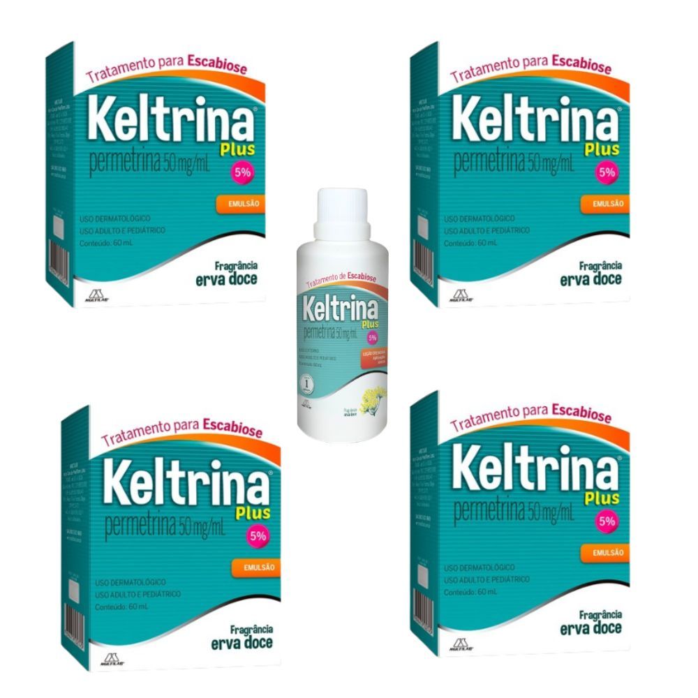 Permetrina 5% locão creme 60ml keltrina kit com 4 unidades | Shopee Brasil