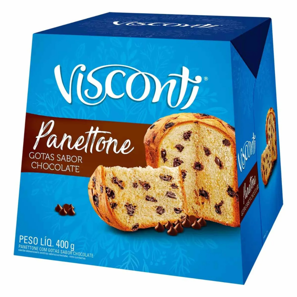 Panetone Chocotone com gotas de chocolate Visconti 400g - Original ...