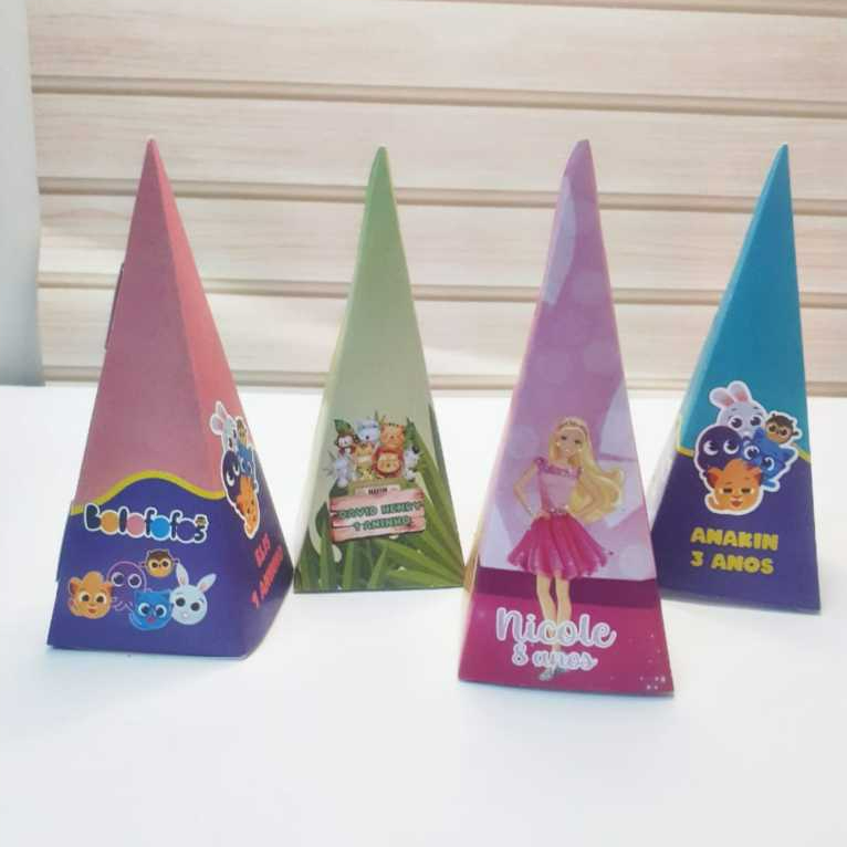 kit Personalizado10 20 30 unidades caixa Pirâmide lembrancinha Festa ...