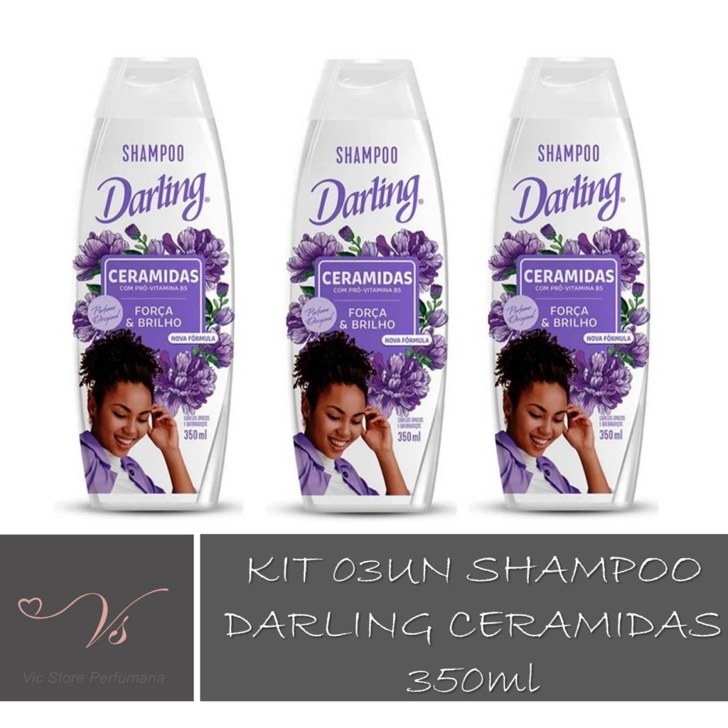 Kit 03un Shampoo Darling Ceramidas 350ml | Shopee Brasil