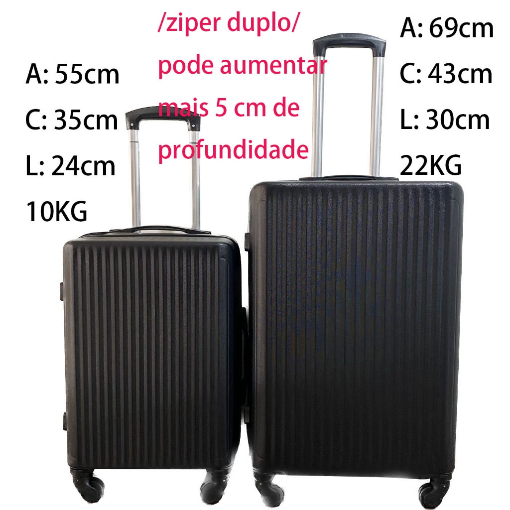 Mala de viagem kit 23kg ABS ziper duplo conjunto mala viagem 23kilos ...