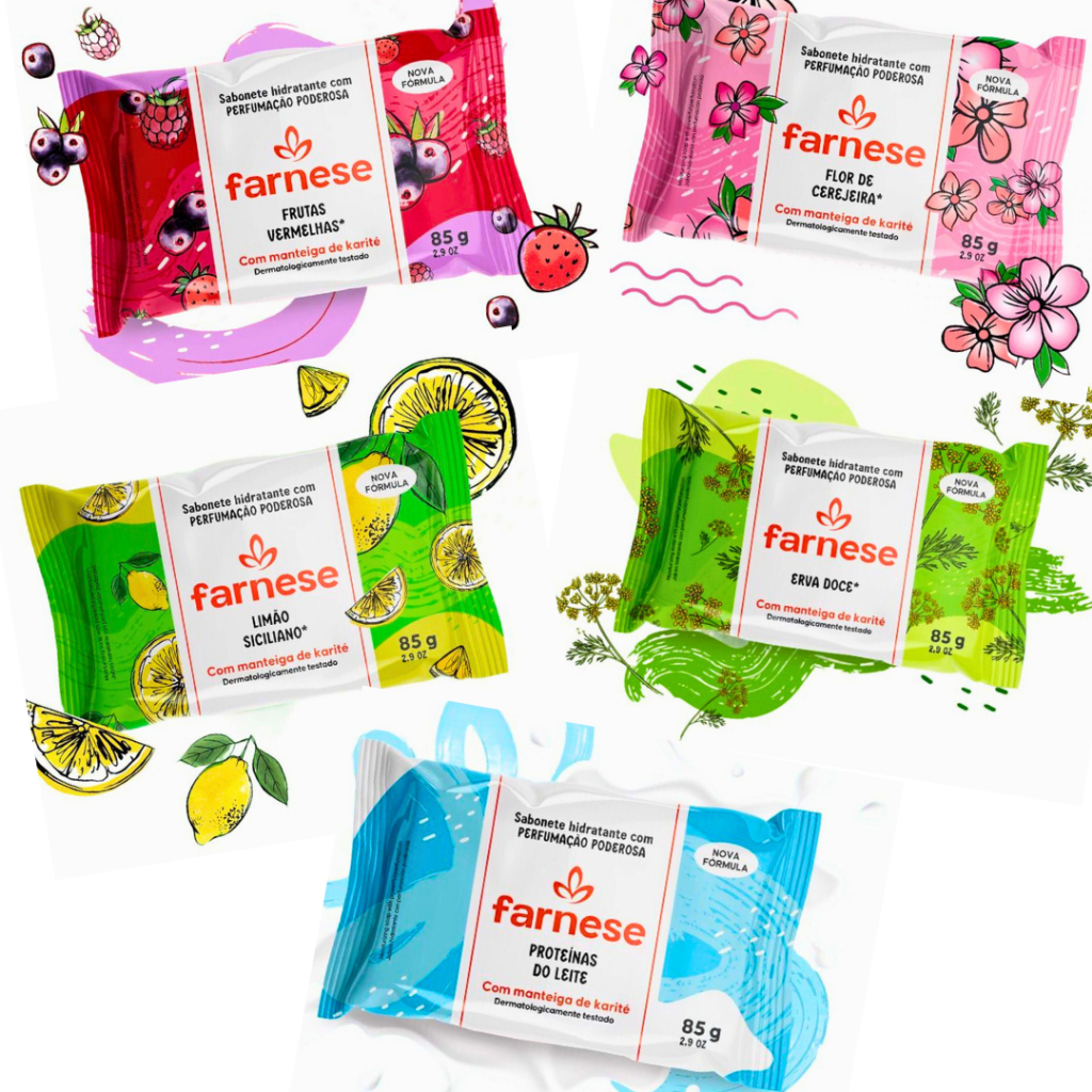 Kit 5 Sabonetes Farnese 85 Gramas | Shopee Brasil