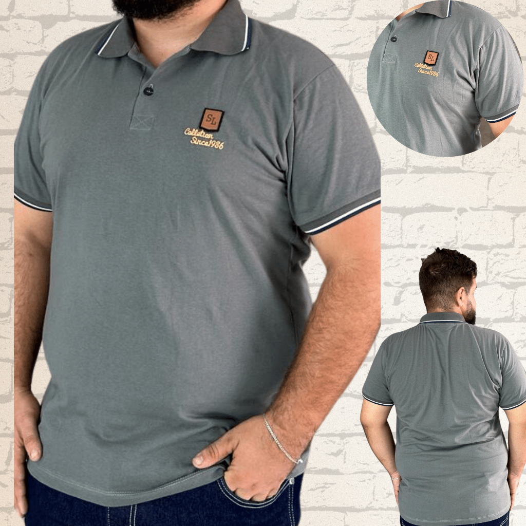 Camiseta Camisa Gola Polo Masculina Algodão Premium Plus Size Tamanhos Especiais G1 G2 G3 G4 ...