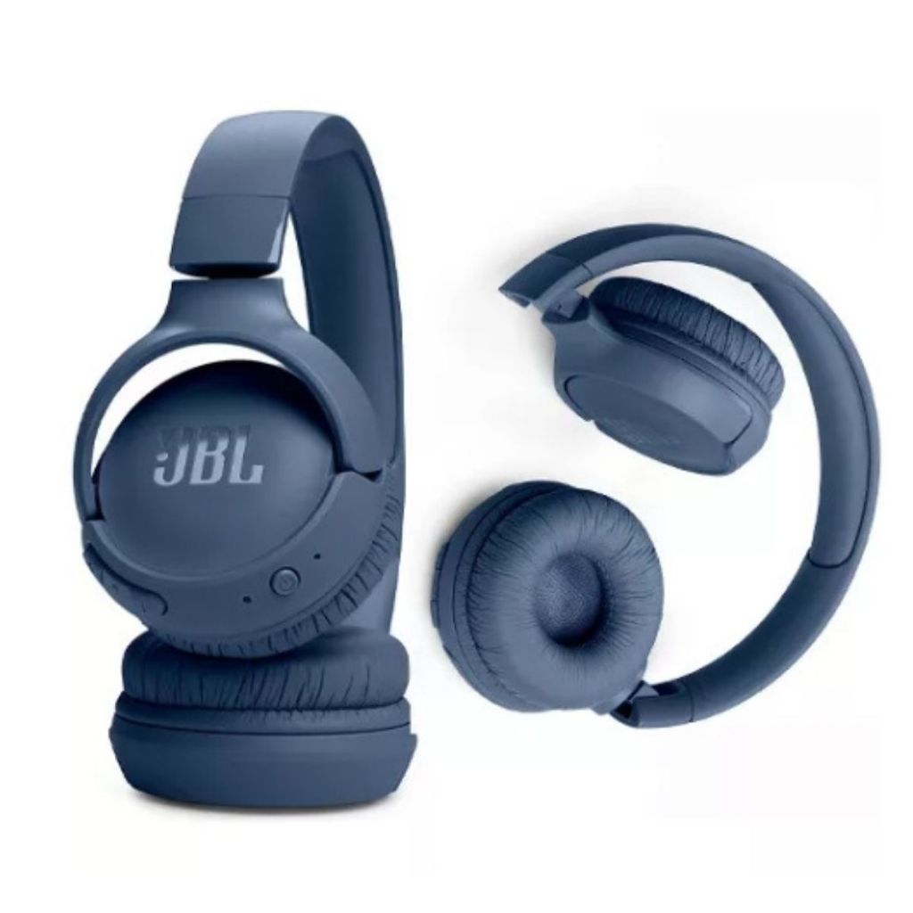 Fone de Ouvido Headphone Bluetooth JBL Tune 520BT Azul Extra Bass 57hs de Autonomia da Bateria ...