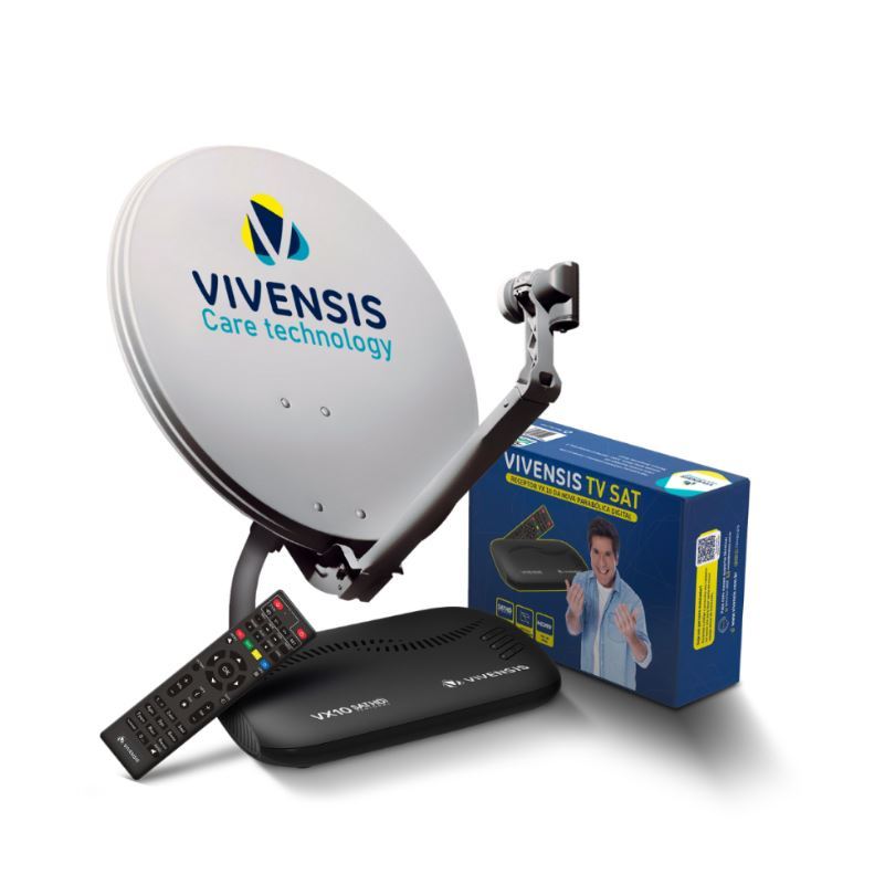 Kit Antena Nova Parabólica Digital SKY Livre com Receptor VX10 Kit Completo Vivensis | Shopee Brasil