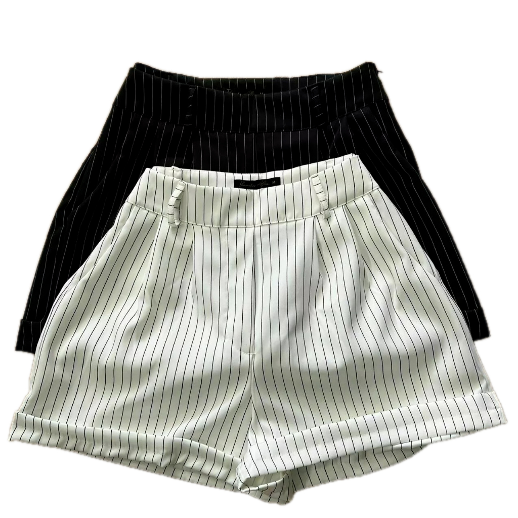 SHORTS ALFAIATARIA LISTRA FÁBIA | Shopee Brasil