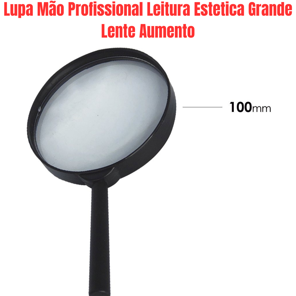 Lupa Mão Profissional Leitura Estetica Lente Aumento Grande Zoom de 3X ...