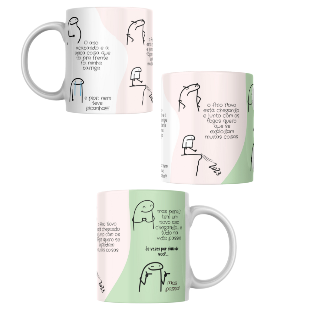 Caneca Personalizada Flork 2024 Ano Acabando Tudo na Vida Passa ...