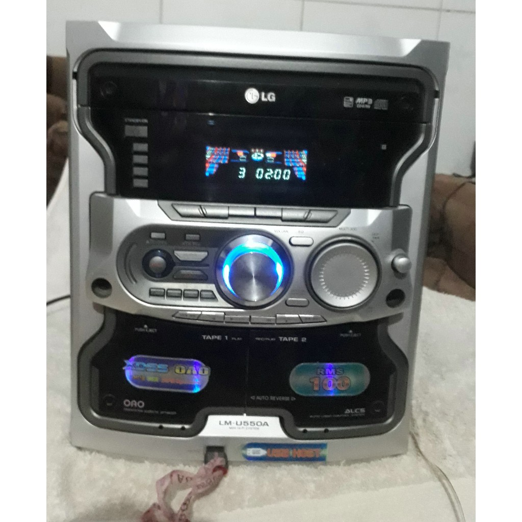 Central do som LG lm-u550a funcionando tudo duplo deck Usb Radio Am/fm ...