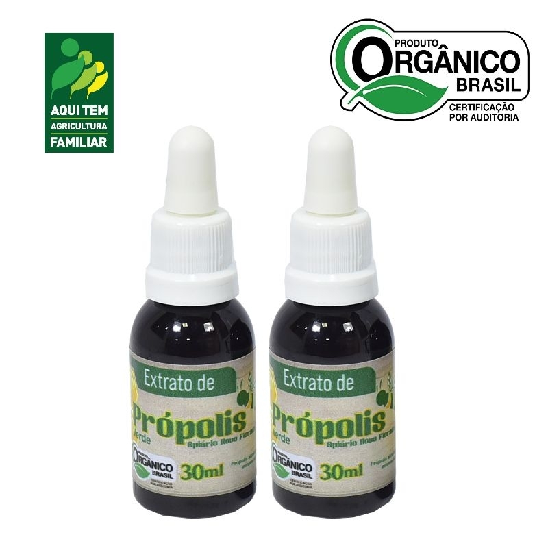 2 Extrato de Própolis 70 Verde 30% P.V. (Orgânico). - Faz a Boa!