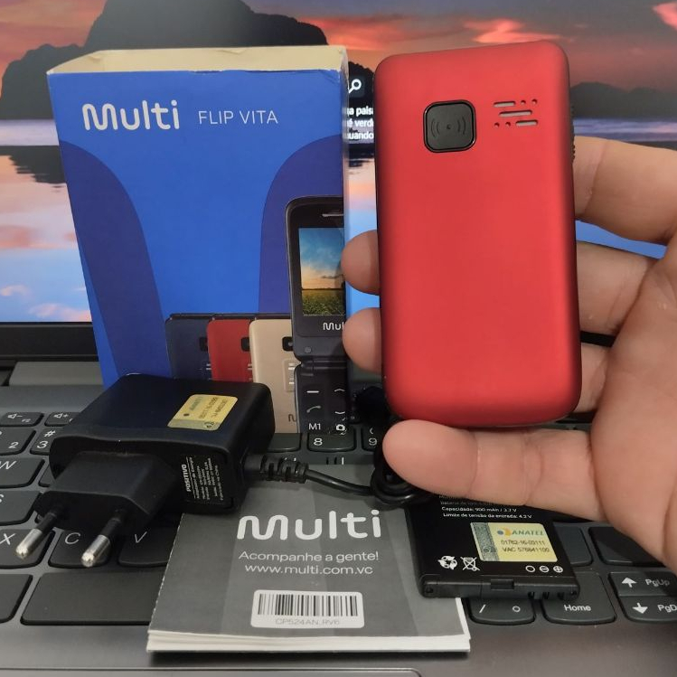 VITRINE - Celular Multilaser Vita Flip Simples para Idoso Tecla Grande Dual Chip MP3 Lanterna ...