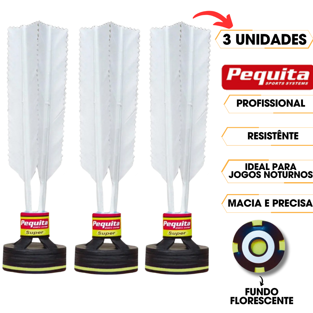 Kit 3 Peteca Pequita Profissional Super Noturna - Peteca Oficial Leve e ...