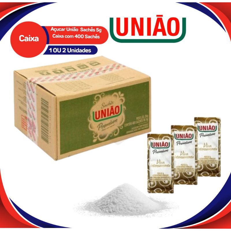 Açúcar Refinado Premium Sachê 5g União - Caixa C/400 Unidades 5g ...