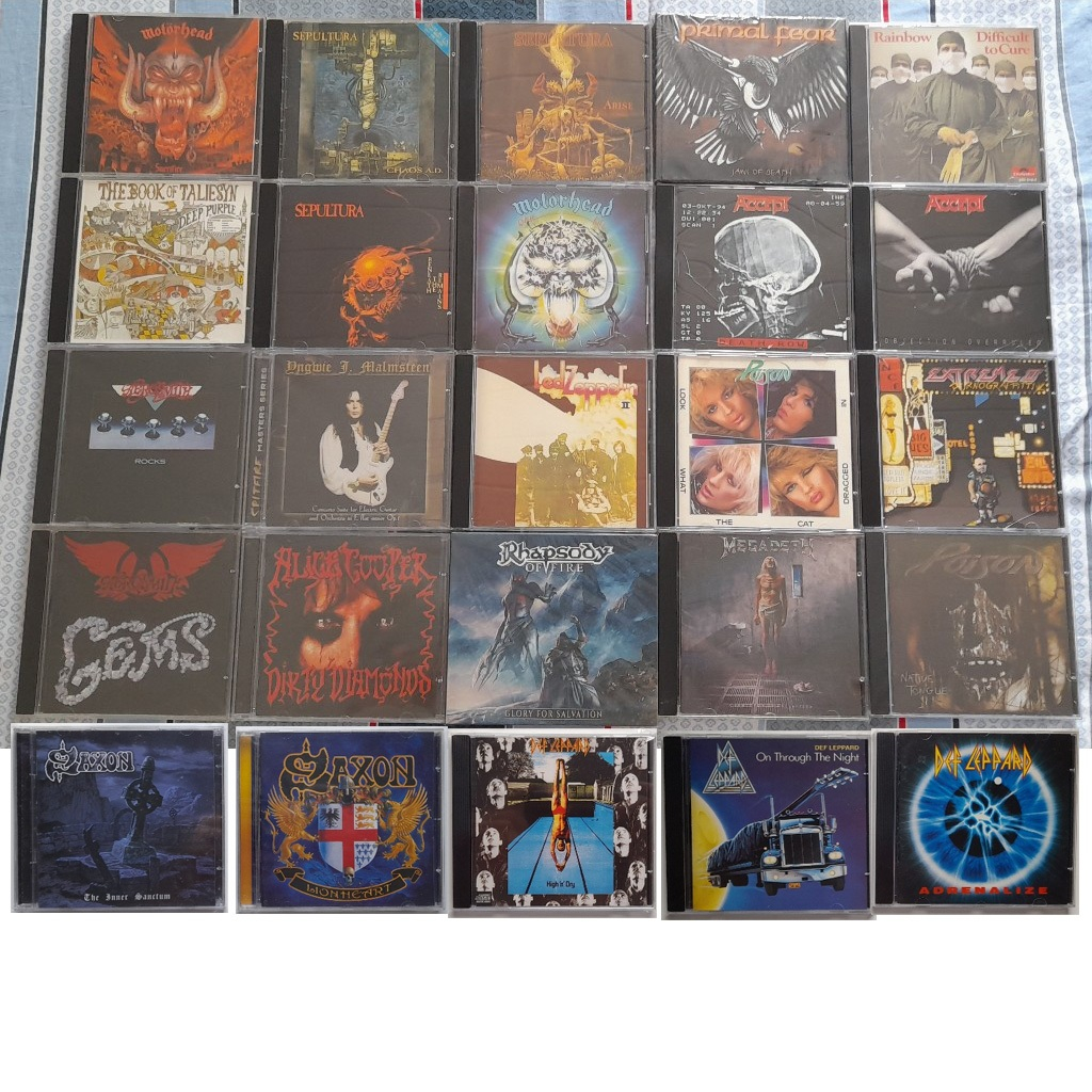 CDs de Heavy metal (Def Leppard, Saxon, Sepultura, Deep Purple, Led ...