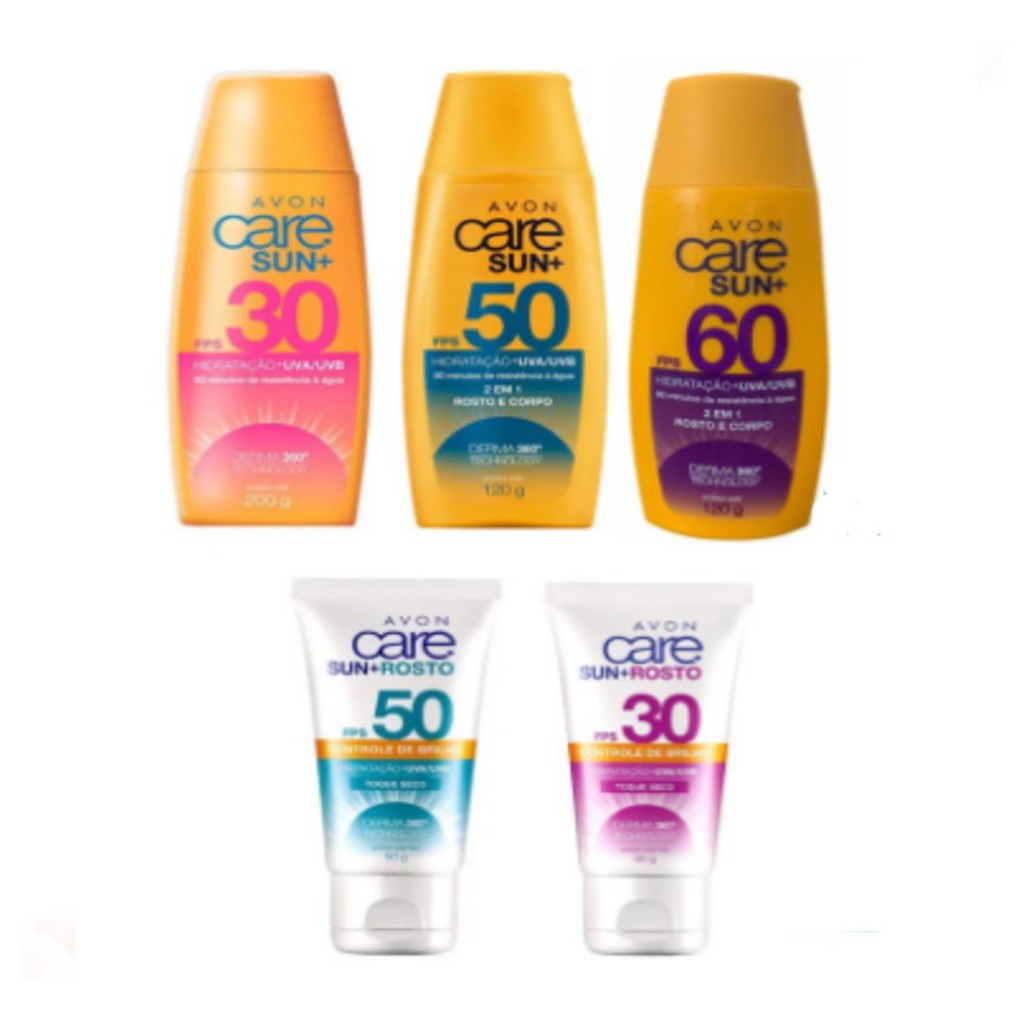 Protetor Solar 2 Em 1 Rosto e Corpo FPS 30 - FPS 50 - FPS 60 Avon Care Sun+ 120g | Shopee Brasil