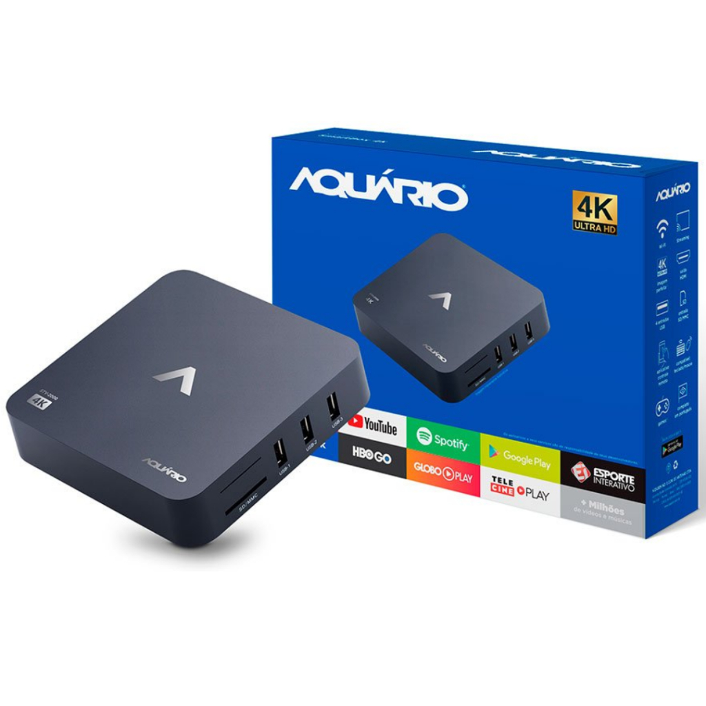 tv box aquario STV-3000 transforme a sua tv em smart TV com aparelho aquário tv box | Shopee Brasil