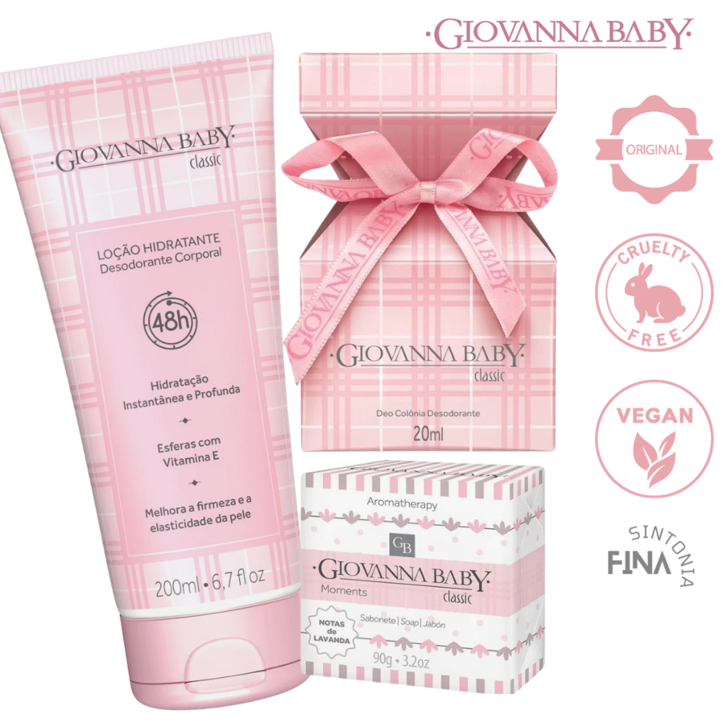 Kit Giovanna Baby Body Splash Classic Loção Hidratante Classic Sabonete ...