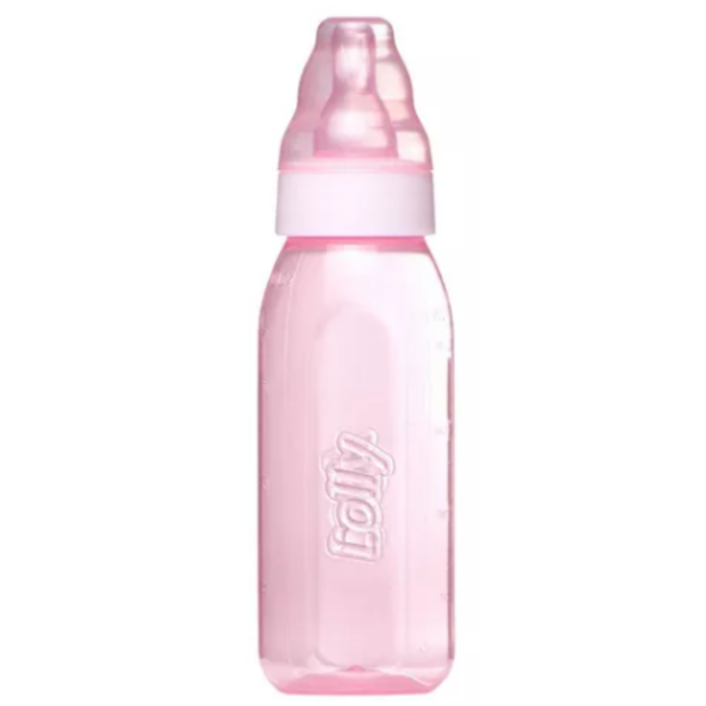 Mamadeira Rosa 220ml Clean Tpe Bico Redondo Lolly | Shopee Brasil