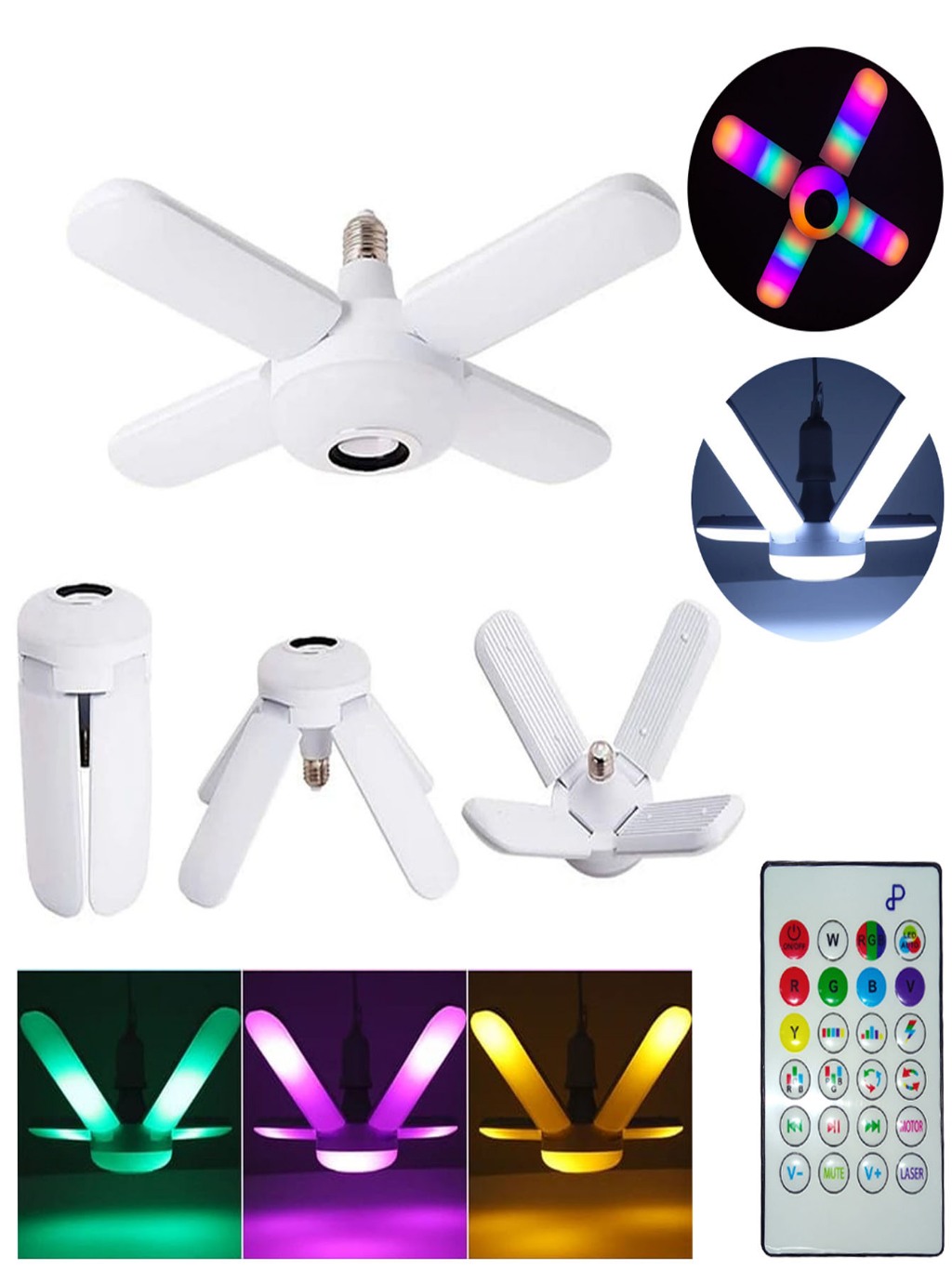 Lâmpada Rgb Música Led Caixa De Som Bluetooth Com controle remoto ...