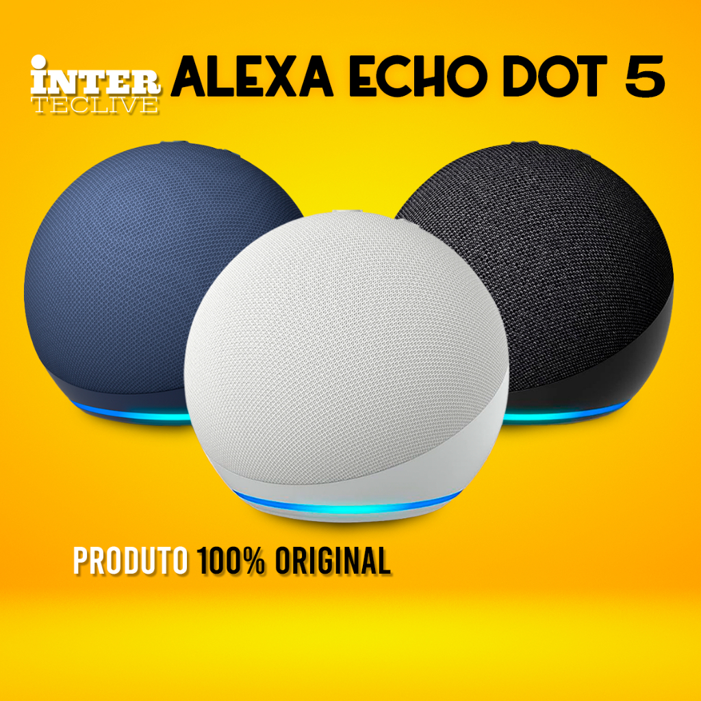 Assistente Virtual Alexa Echo Dot 5 Geração Alto Falante Original Com ...