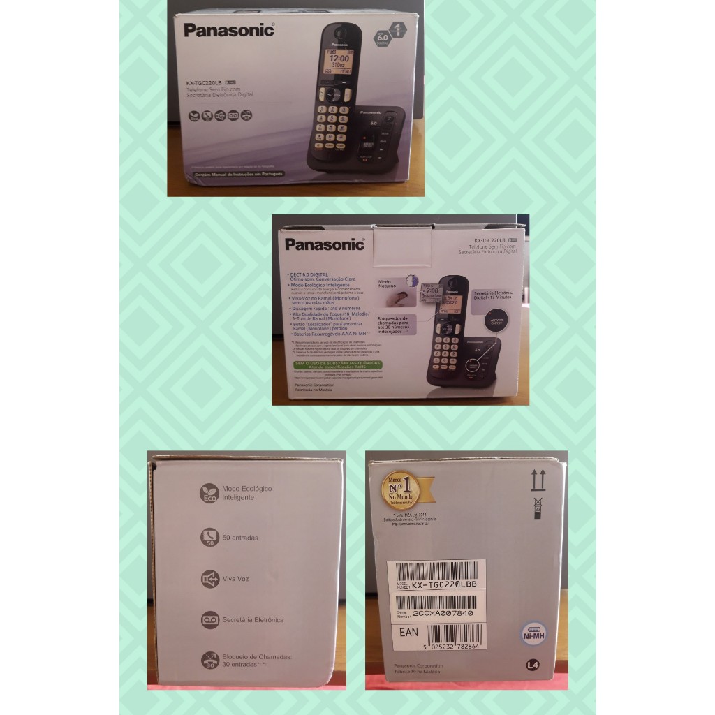 TELEFONE SEM FIO PANASONIC KX-TGC220LBB COM SECRETÁRIA ELETRÔNICA | Shopee Brasil
